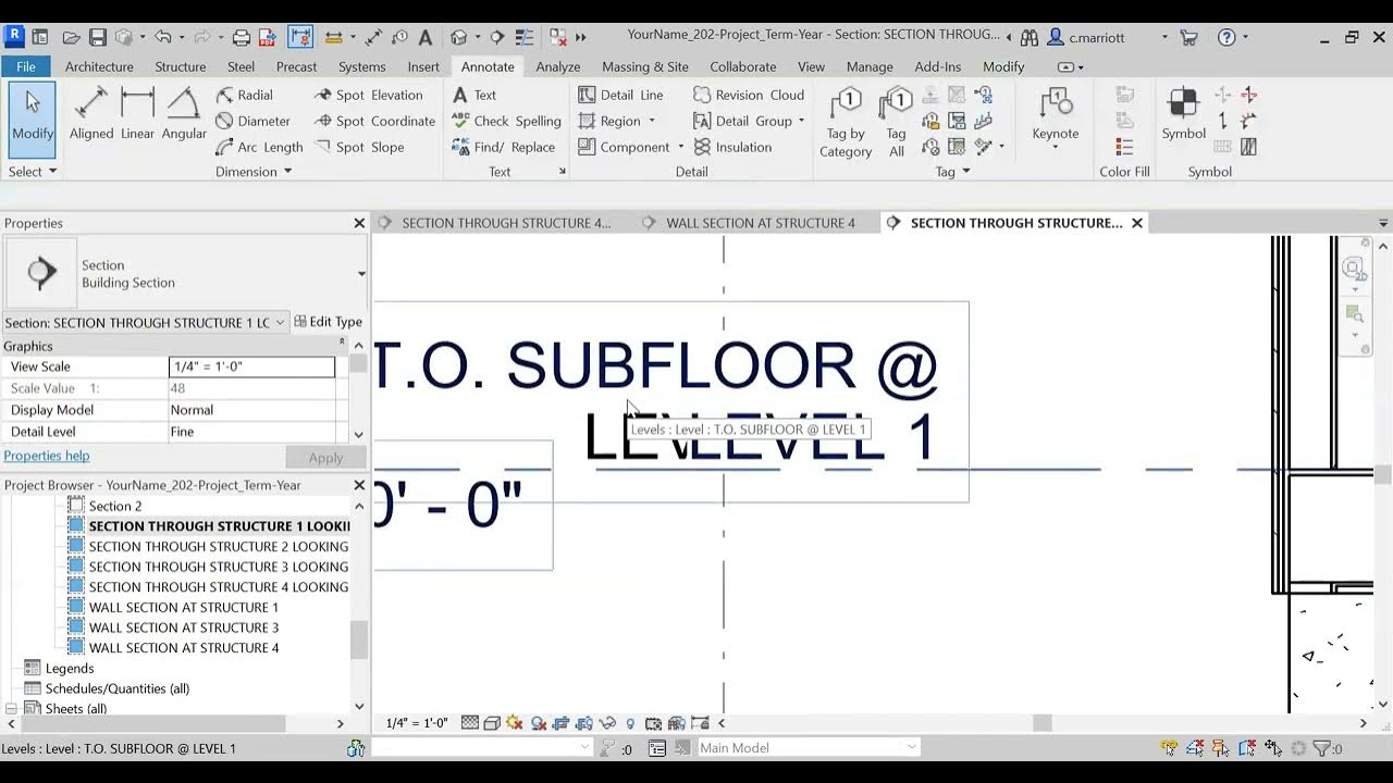 Revit: Revisions to Transverse Section Sheet - YouTube