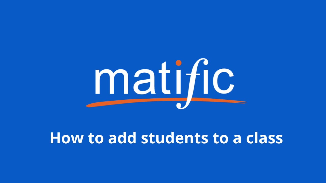 How To Add Students to a Class With Matific - YouTube
