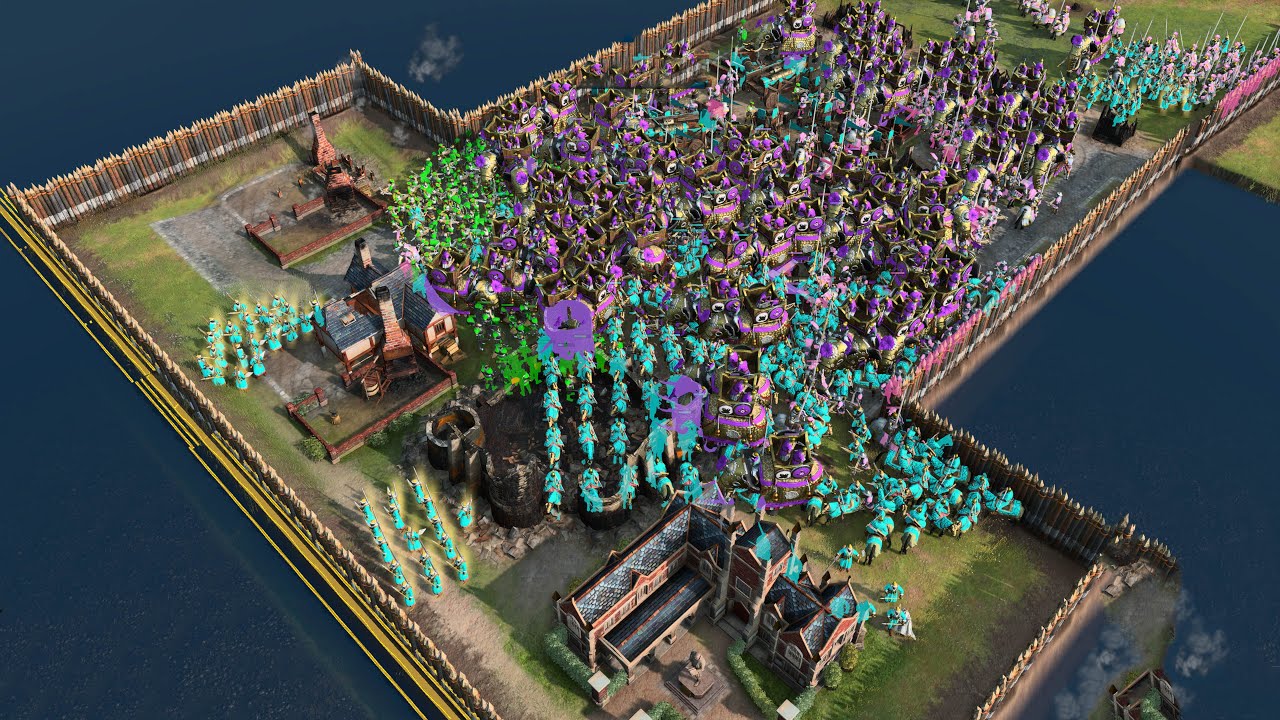 Age of Empires 4 - 4v4 CBA LARGE QUICK BATTLE | Multiplayer Gameplay ...