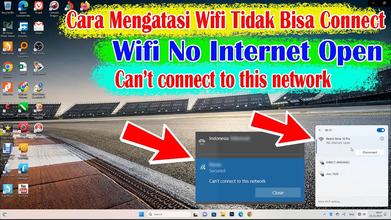 Cara Mengatasi Wifi Tidak Connect Internet, Can’t connect to this network, no internet open ...