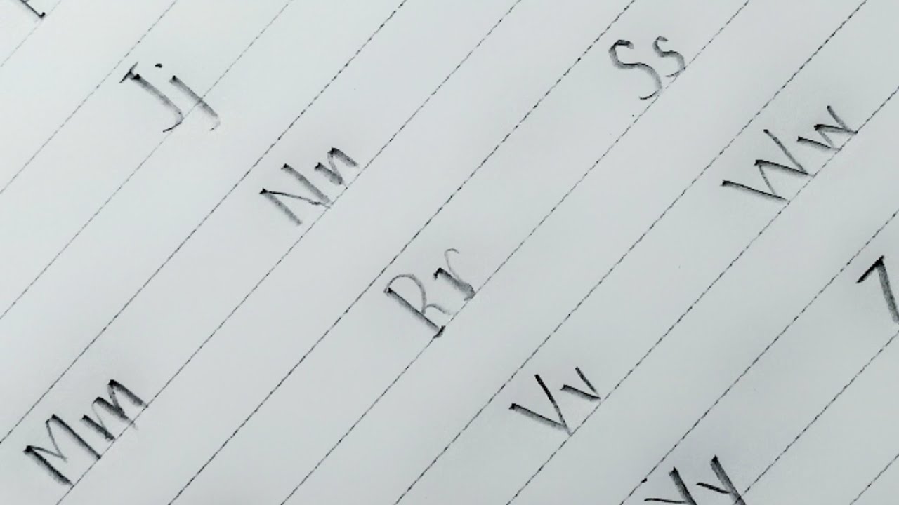 Lead pencil Calligraphy A-z writing. Improve hand writing for beginners ...