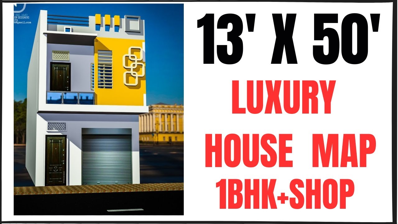 13*50 House Plan With shop || 13*50 1bhk house plan | | 13 by 50 Home ...