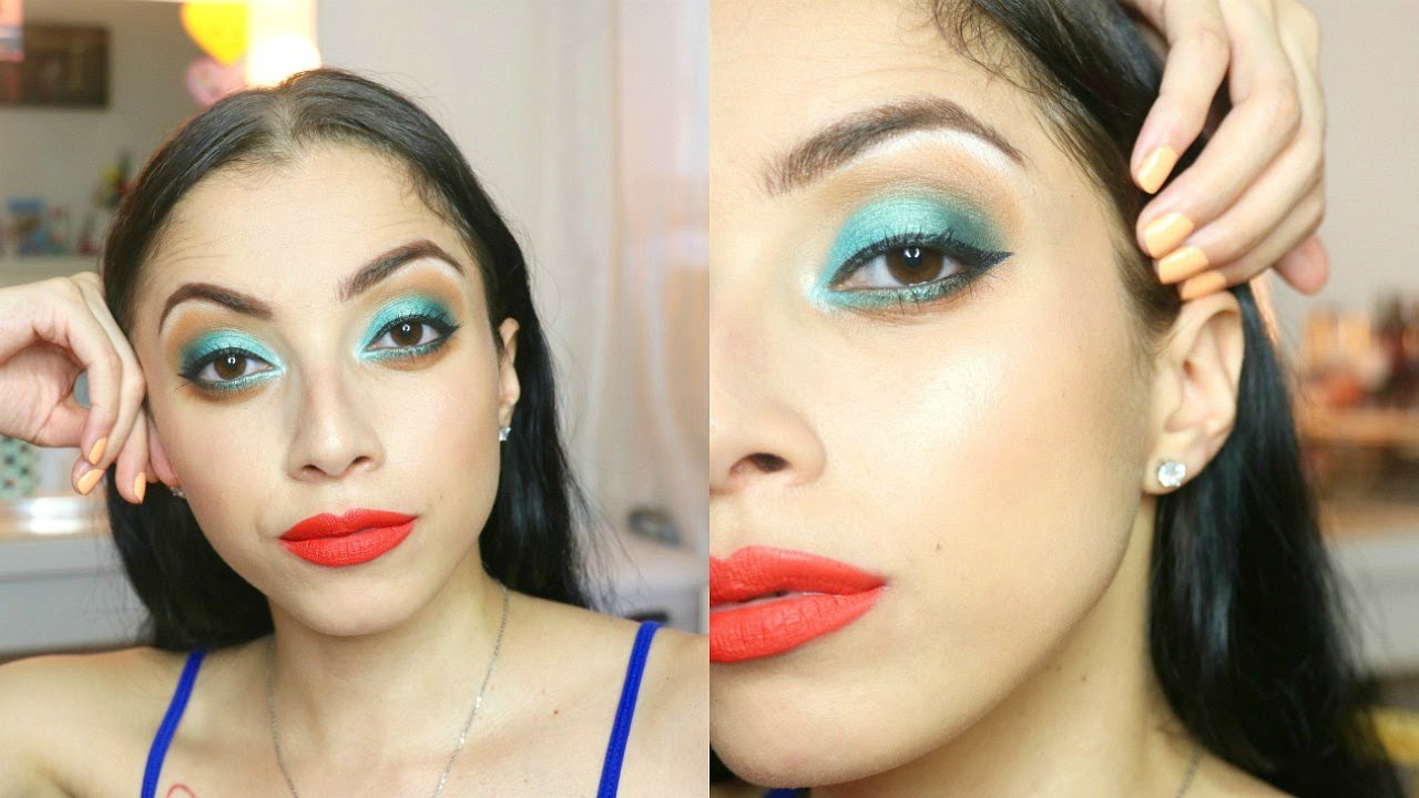 Aqua Makeup Tutorial | Sammiecnicole - YouTube