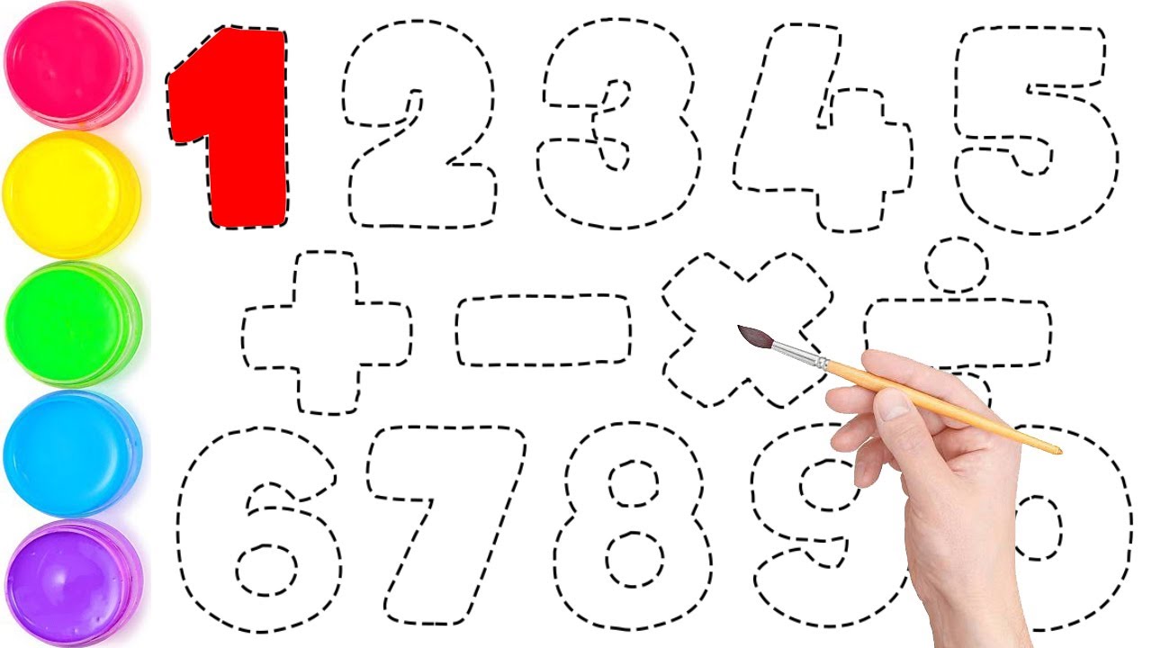 Coloring Page // 123s Draw, Paint and Color for Kids // How to Draw ...