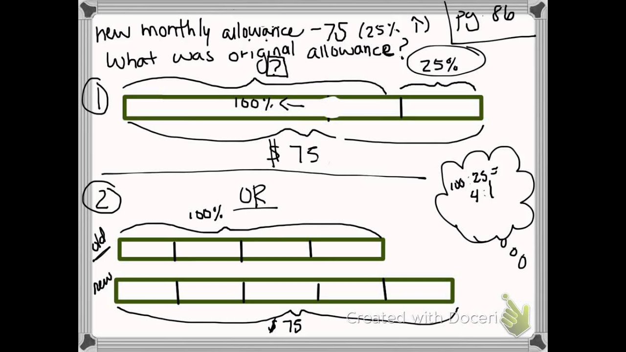 6th gr percent bar models - YouTube