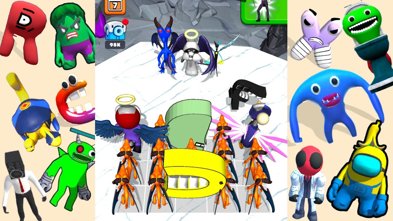 Merge Alphabet Rainbow Friends New Merge Battle Gameplay Skibidi ...