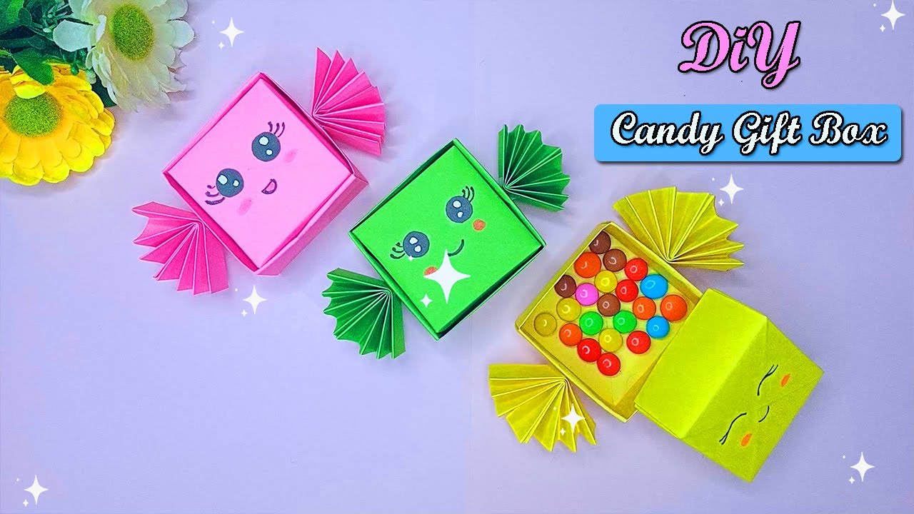 DIY MINI PAPER CANDY STORAGE BOX / Paper Craft / Easy Origami Candy Box ...