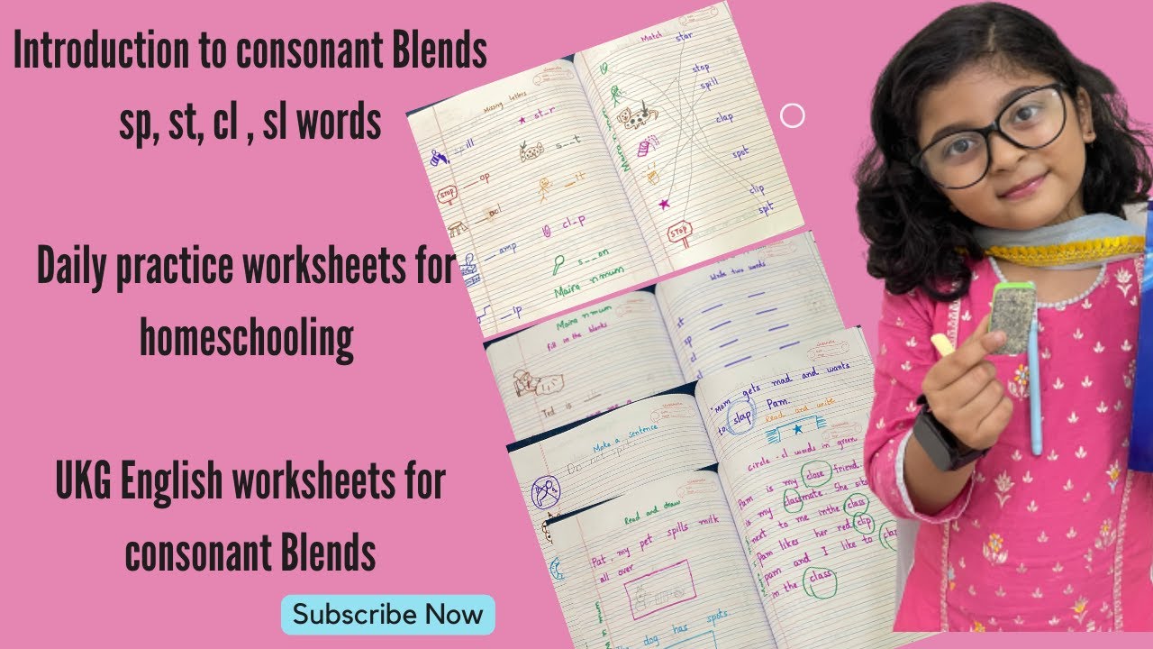 Consonant blends Sp,St,Sl,Cl words| Daily practice worksheets for ...