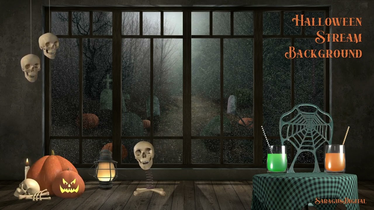 Halloween Vtuber Background, Streamer or Vtuber Scary Room, Horror ...
