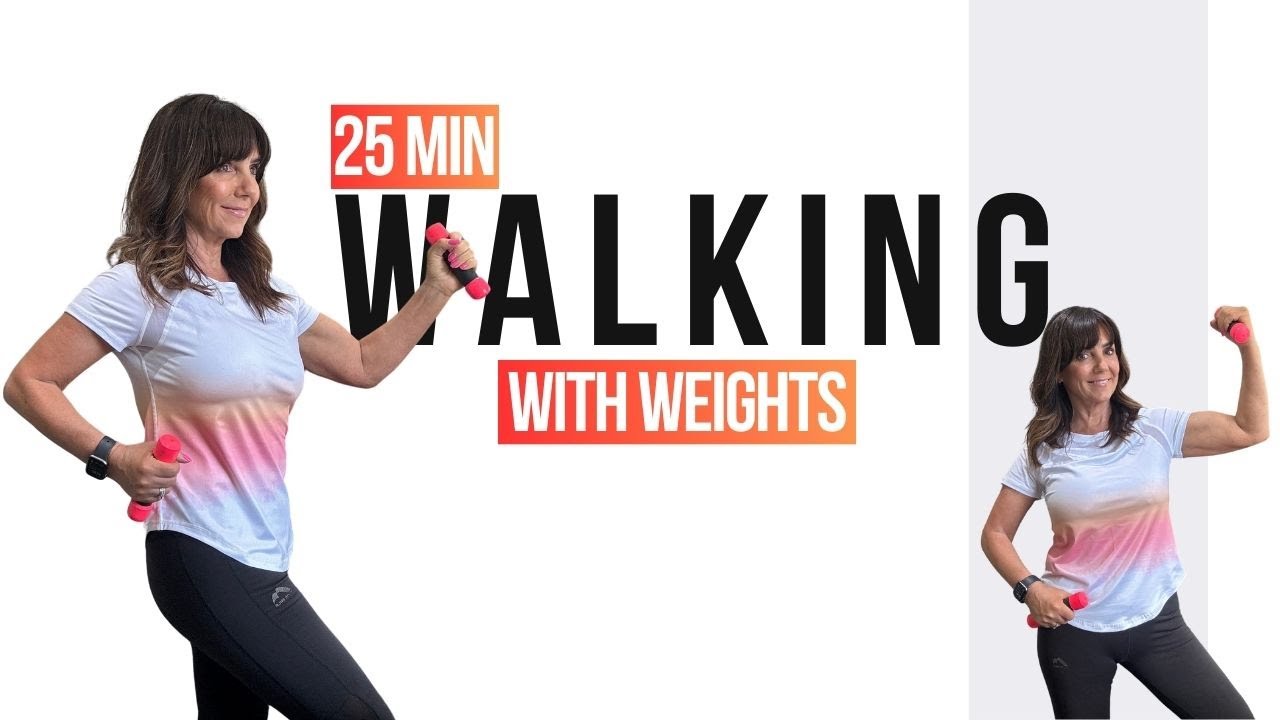 🔥25 MIN WALKING WORKOUT WITH WEIGHTS for womenl At Home l 2000 Steps ...