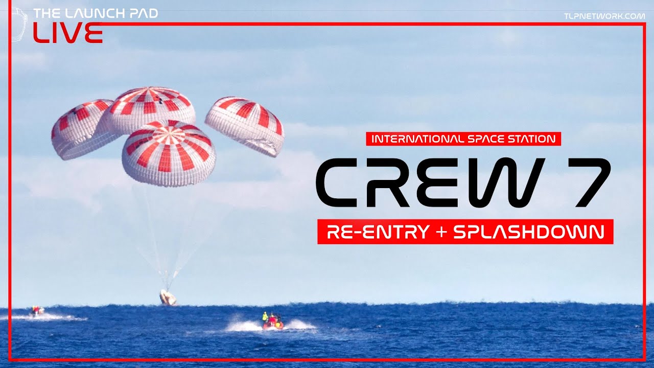 REPLAY! SpaceX Crew 7 ReEntry & Splashdown - YouTube