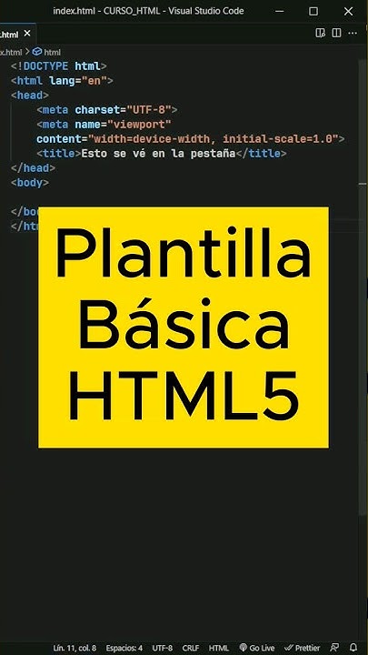 Plantilla BÁsica Html5 Htmlcss Html2023 Desarrolloweb Htmltutorial