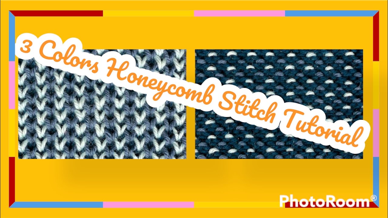 Tutorial: How to knit 3 colors honeycomb brioche stitch in round #knit ...