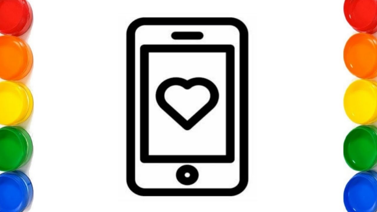 How to draw cute Android Mobile Phone 📱* Easy Mobile drawing, painting ...