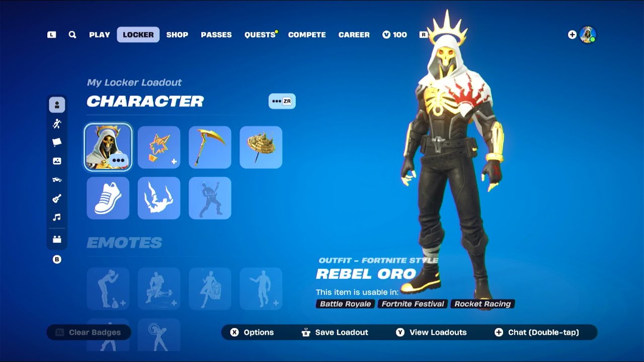 Fortnite Rebel oro the golden skullduggery - YouTube