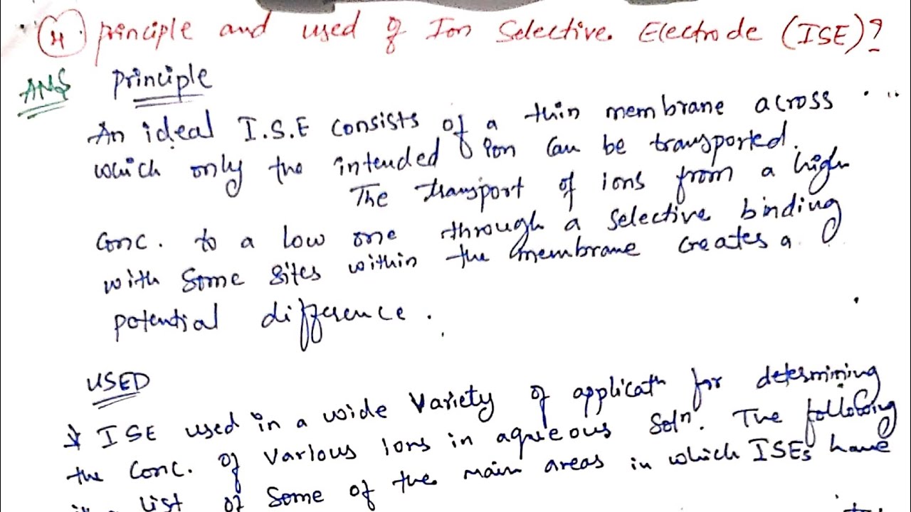 Principle and Uses of Ion Selective Electrode ( ISE ) ? BSC MLT NOTES 📝 ...