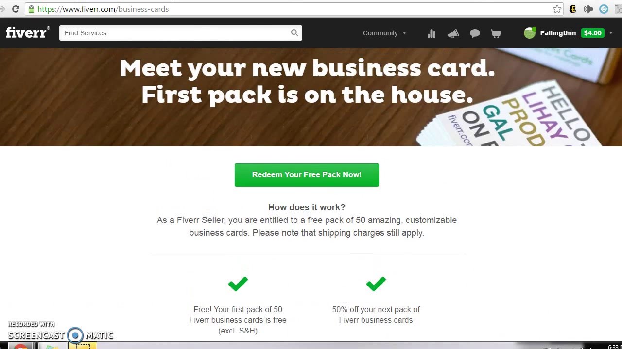 Promote You Fiverr Gig with Free Business Cards - YouTube