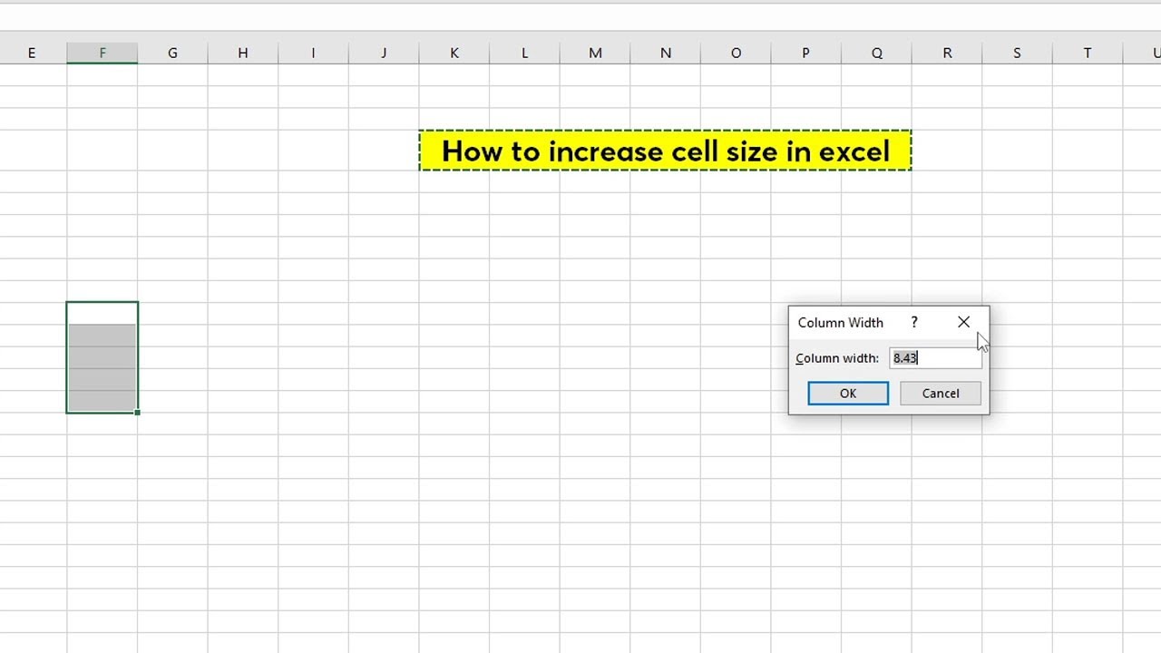 How to increase cell size in Excel - YouTube