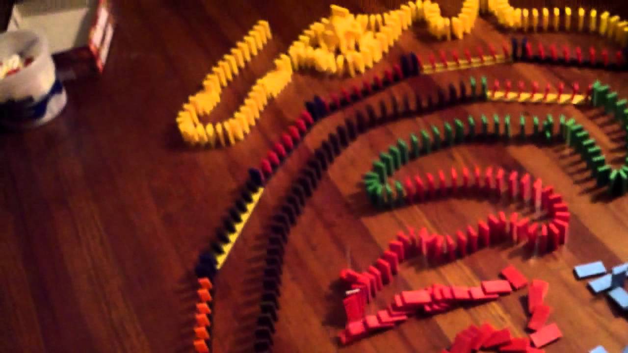big domino run with my new dominos - YouTube