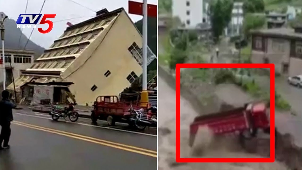 Building Collapses into River | Caught on Camera | Tibet | TV5 News ...