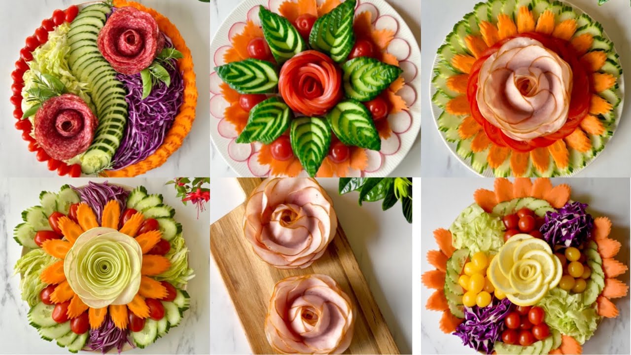 Super Salad Platters Decoration TUTORIALS💚 Easy and Beautiful salad ...