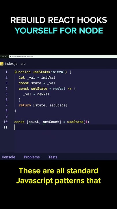 Rebuild React Hooks yourself for Node - YouTube