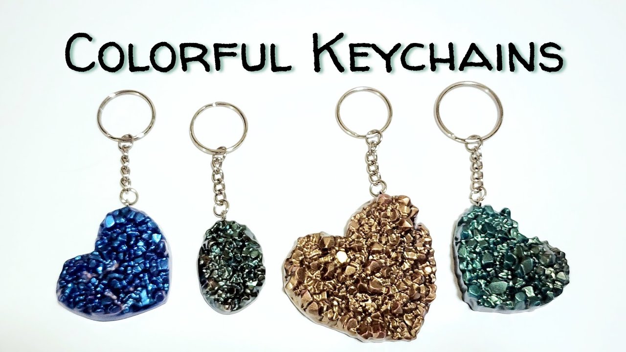 #55 Trying a new druzy heart mold for keychains - YouTube