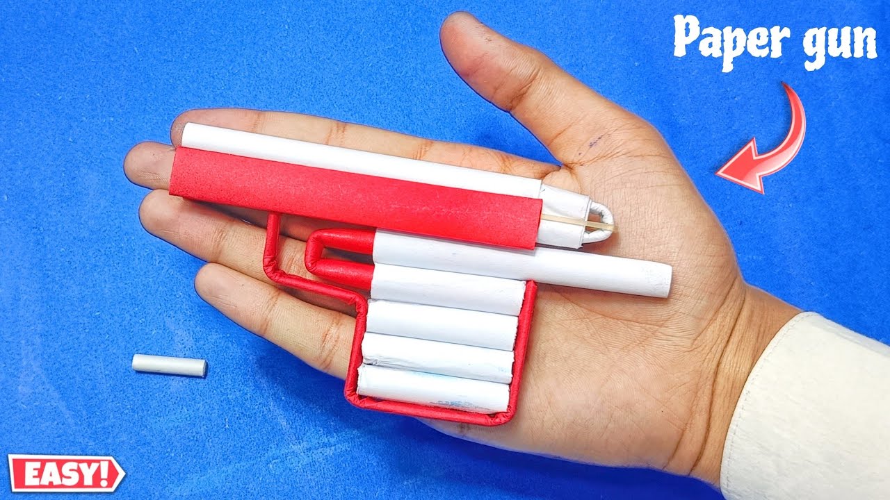 How to make paper gun that shoots paper bullets | paper gun kaise ...