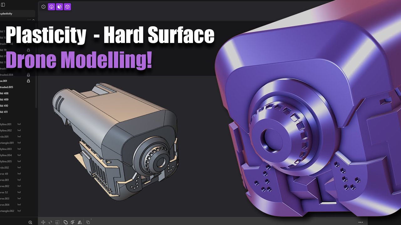 A Simple Drone in Plasticity | Hard Surface 3D Design Tutorial - YouTube
