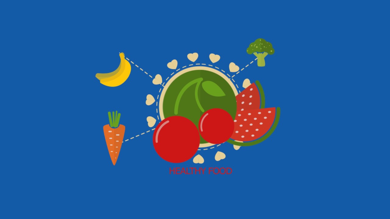 Animated Healthy Food Blue Screen - Green Screen Footage - YouTube