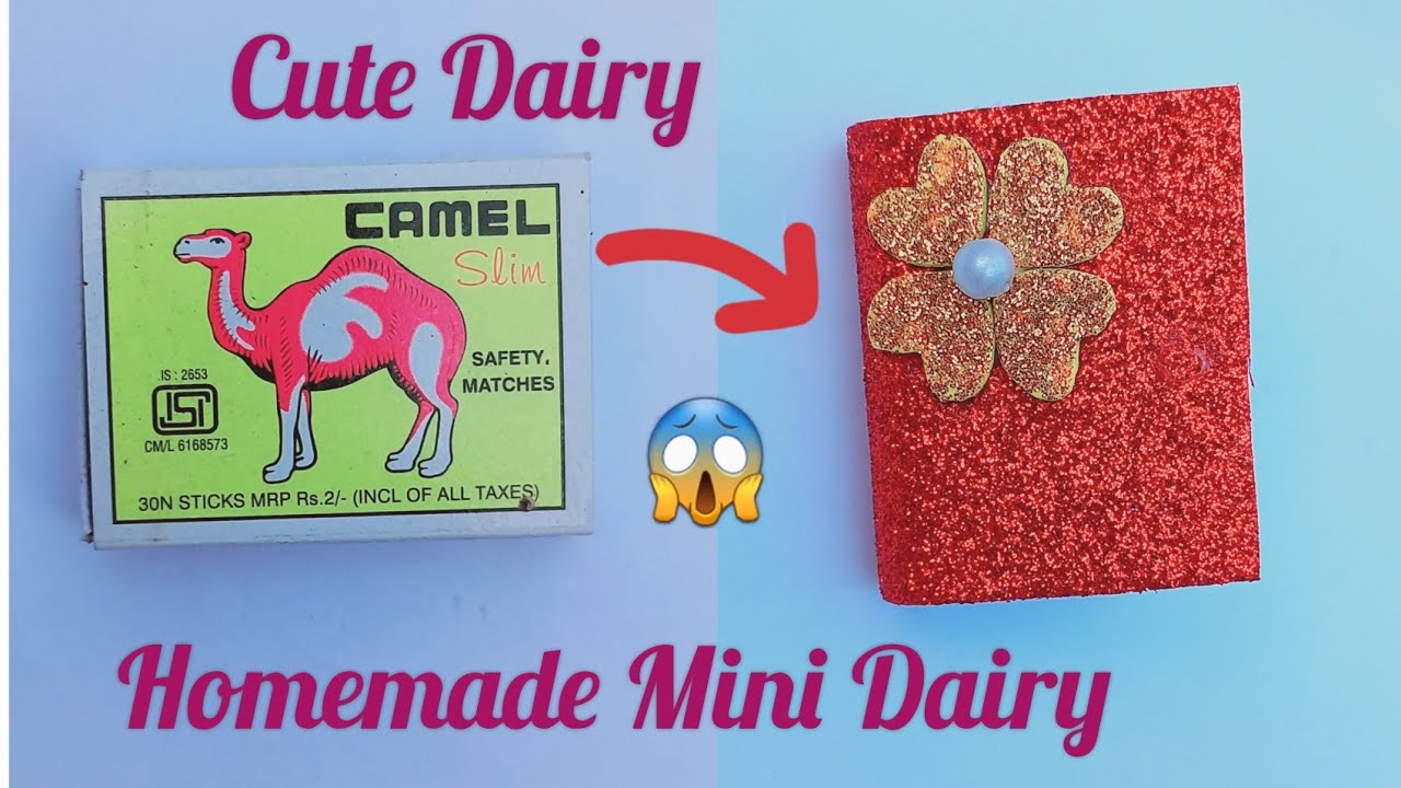How to Make a Cute Mini Dairy/ Diy Mini Dairy From Matchbox/Mini Note ...