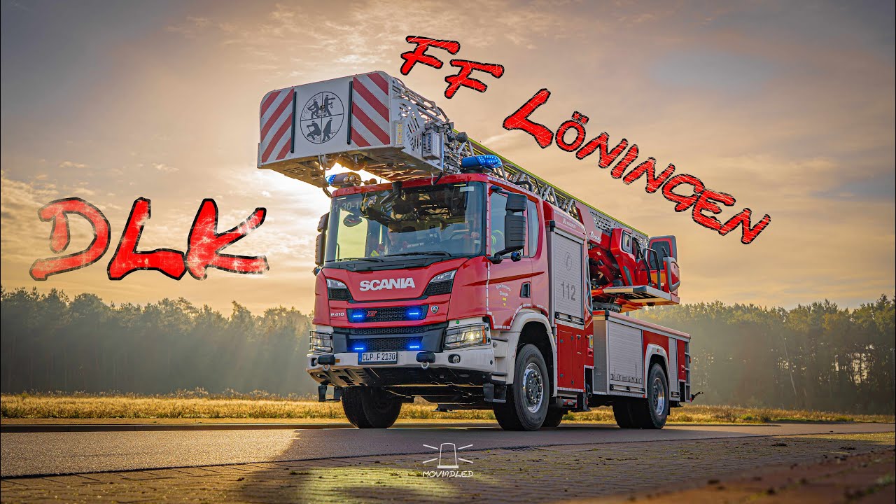 Freiwillige Feuerwehr Löningen DLK 23/12 Allrad Drehleiter // Magirus - YouTube