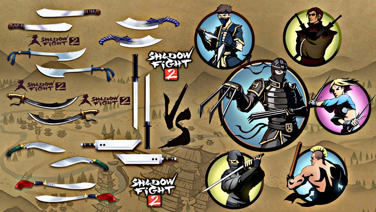 Shadow Fight 2 | All Swords vs Lynx and Bodyguards - YouTube