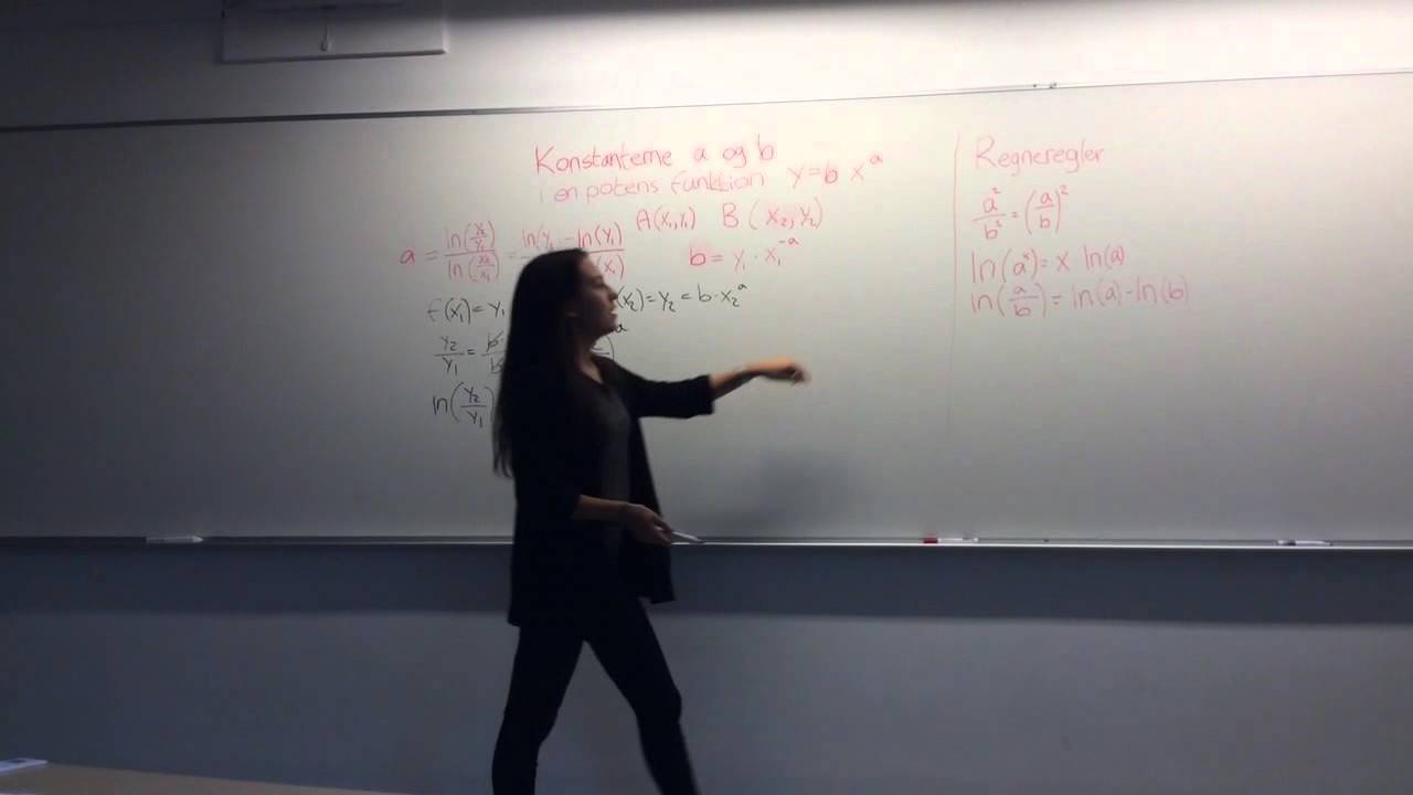 Konstanterne i en potens funktion - YouTube