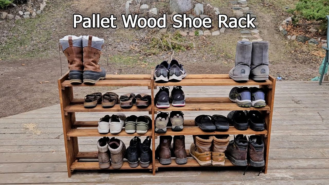Pallet Wood - Shoe Rack - DIY! - YouTube