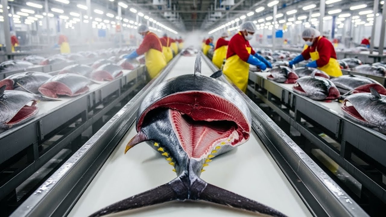 INSIDE a Modern Tuna Processing Factory (The Complete Process) - YouTube