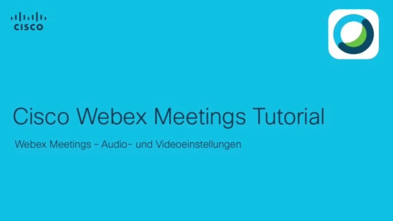 Webex Tutorial 05 AUDIO VIDEO - YouTube
