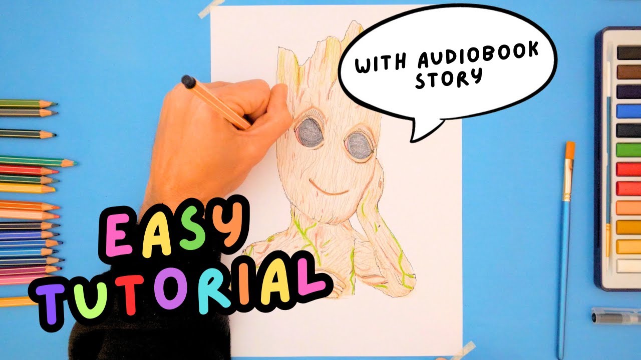 How To Draw Groot Easy tutorial | Guardians Of The Galaxy - YouTube