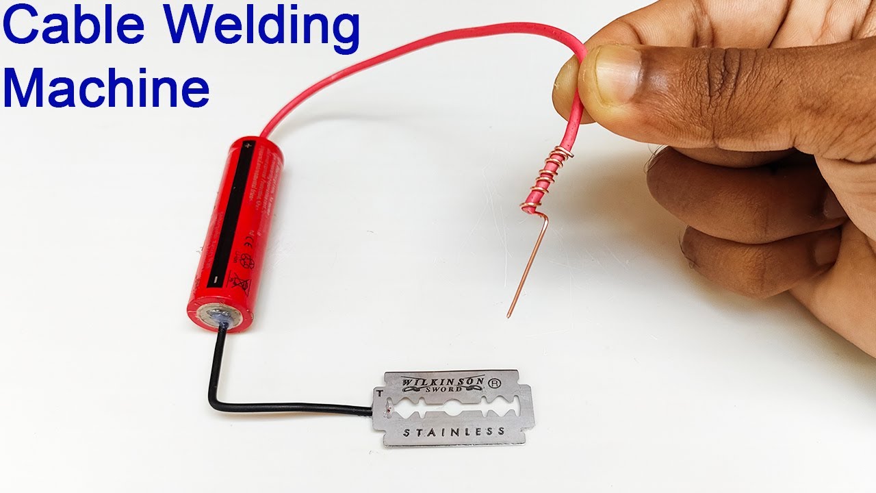 How To Make Simple Cable Welding Machine At Home With Blade | Diy 12V ...