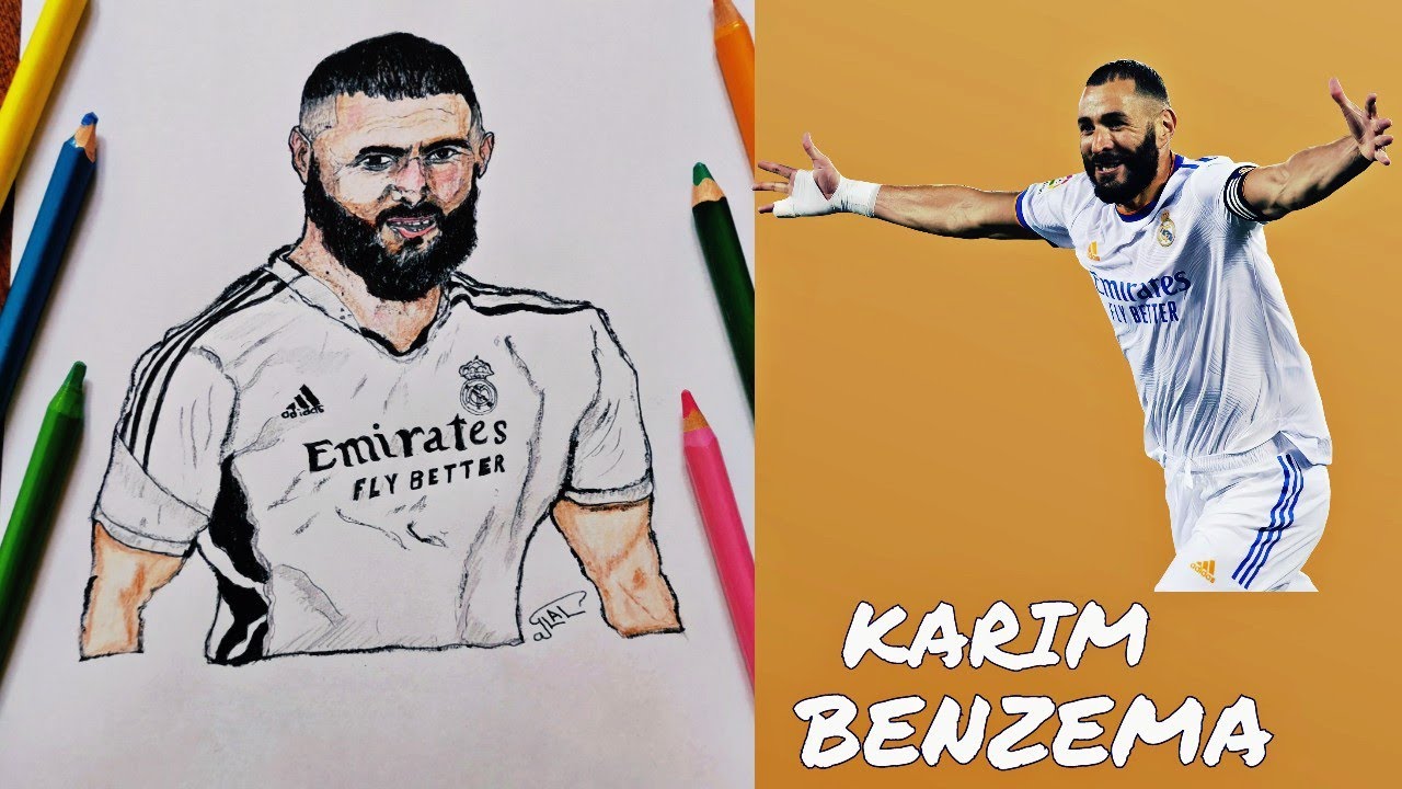 كريم بنزيما رسم وتلوين Karim Benzema Drawing And Coloring Youtube