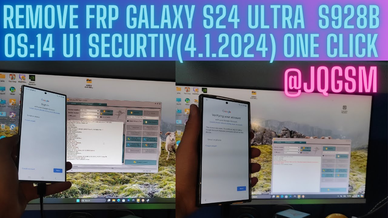 REMOVE FRP GALAXY S24 ULTRA S928B ANDROID 14 U1 EDL QUALCOMM WITHOUT DISSMBLY PHONE BY JQGSM ...