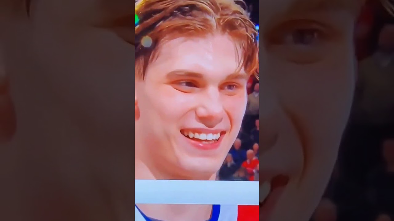 Juraj Slavkovsky 1st Star Best Post-Game On-Ice Interview Ever! Who ...