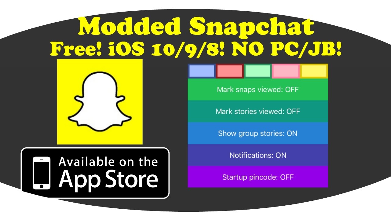 [New]Mod Snapchat On iOS 10/9/8! NO PC/JB! FREE! - YouTube