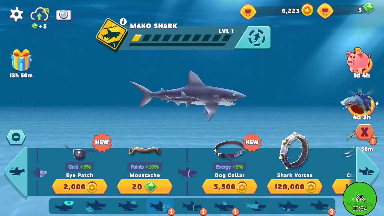 Hungry Shark Evolution ep.2 speedy mako shark - YouTube
