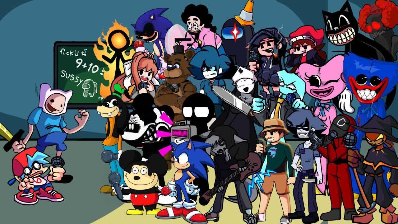 FNF Corrupted hero But Everyone Sings It 🎤 Different Characters Sing ...