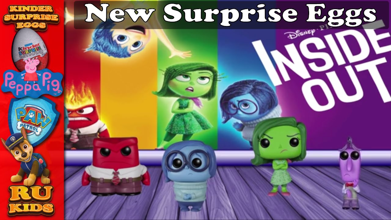Peppa Pig Disney Pixar Inside Out Surprise Eggs Finger Family Kids Song ...