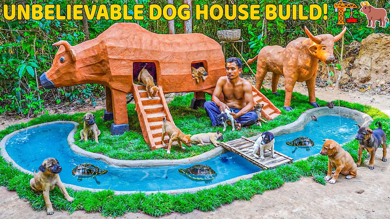 I Built a GIANT Bull House for Rescue Puppies! 🐂🏠🐶 Unbelievable ...