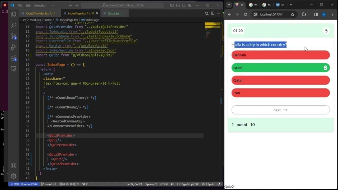 Quiz App part 1 react js and tailwind css - YouTube