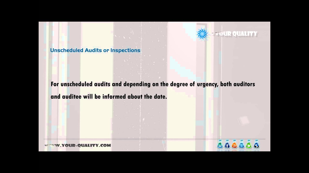 4 Your Quality | Unscheduled Audits or Inspections - YouTube