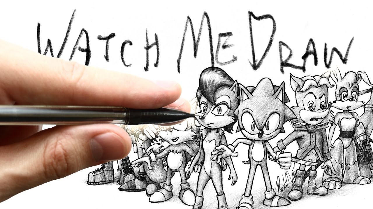 Watch Me Draw: Archie Sonic Characters (Fan Art) - YouTube